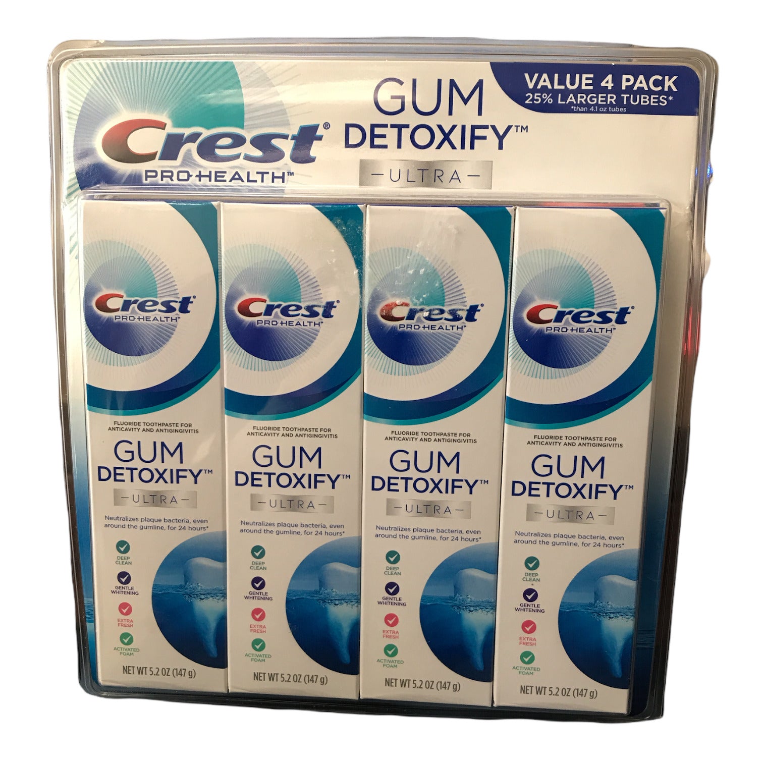 Crest Pro Health Ultra Gum Detoxify Toothpaste (4-Pack, 5.2 oz each ...