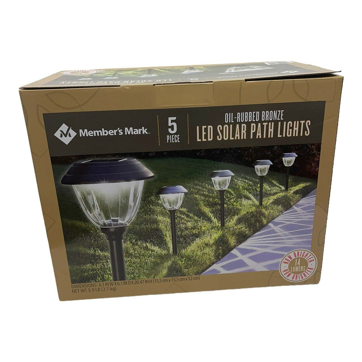 Member's Mark Oil-Rubbed Bronze LED Solar 14 Lumen Path Lights (5 Coun ...
