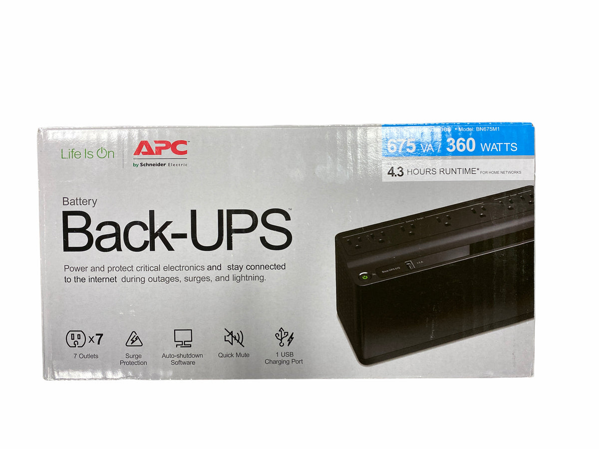 APC 7-Outlet 675VA 360 Watts Back-UPS Battery Backup System — Ewirelessgear