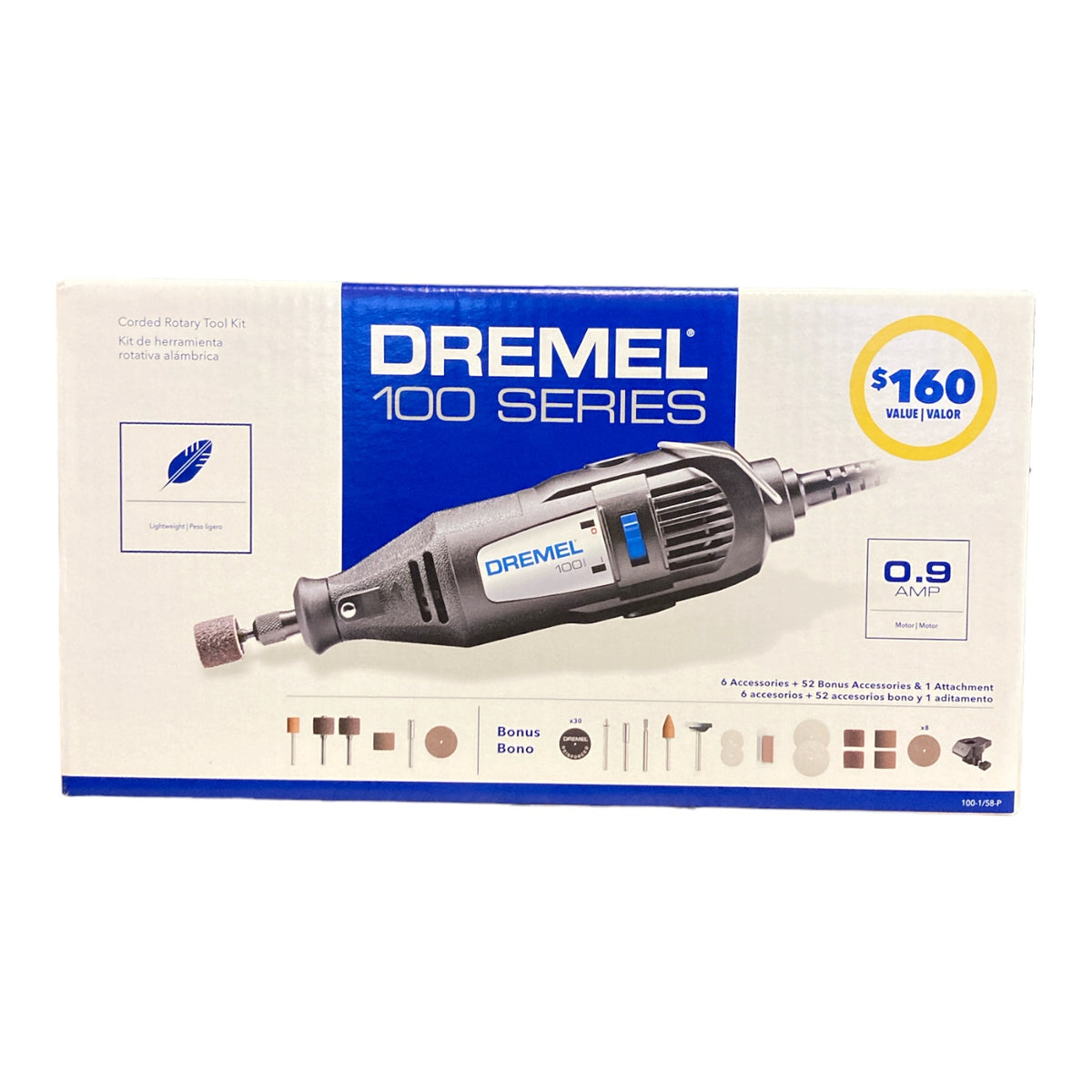 Dremel 100 Single Speed Corded Rotary Tool Kit, 58 Attachments ...