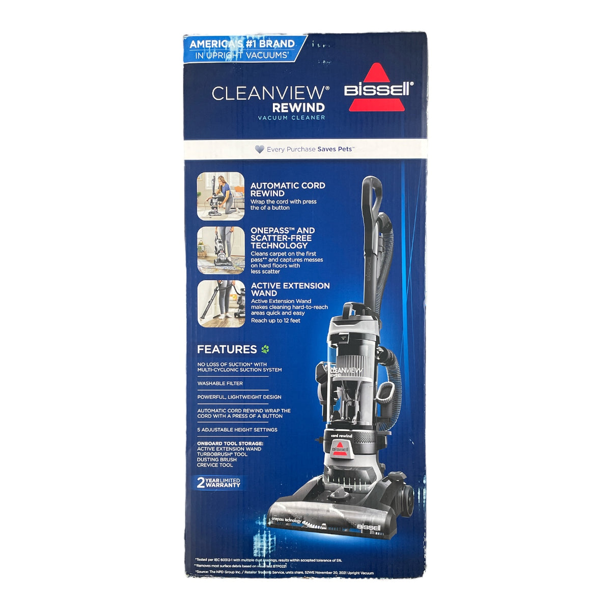 BISSELL Cleanview Rewind 2.0 Upright Vacuum, XL Dirt Capacity, 3675 ...