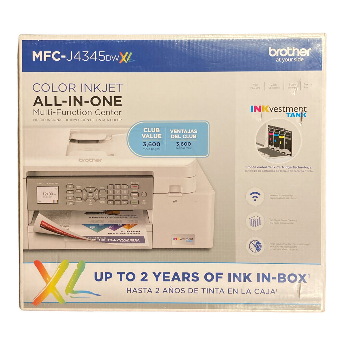 Brother MFC-J4345DWXL INKvestment Tank All-in-One Color Inkjet Printer ...