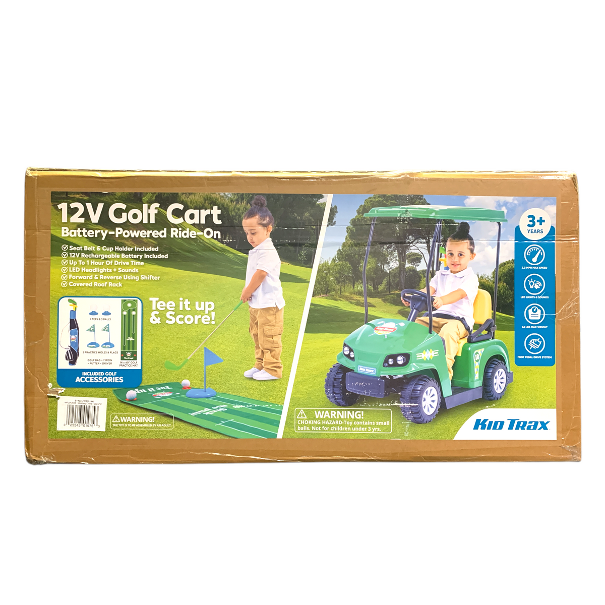 Flybar Kid Trax 12V Golf Cart Battery Powered Ride-On & Practice Golf ...