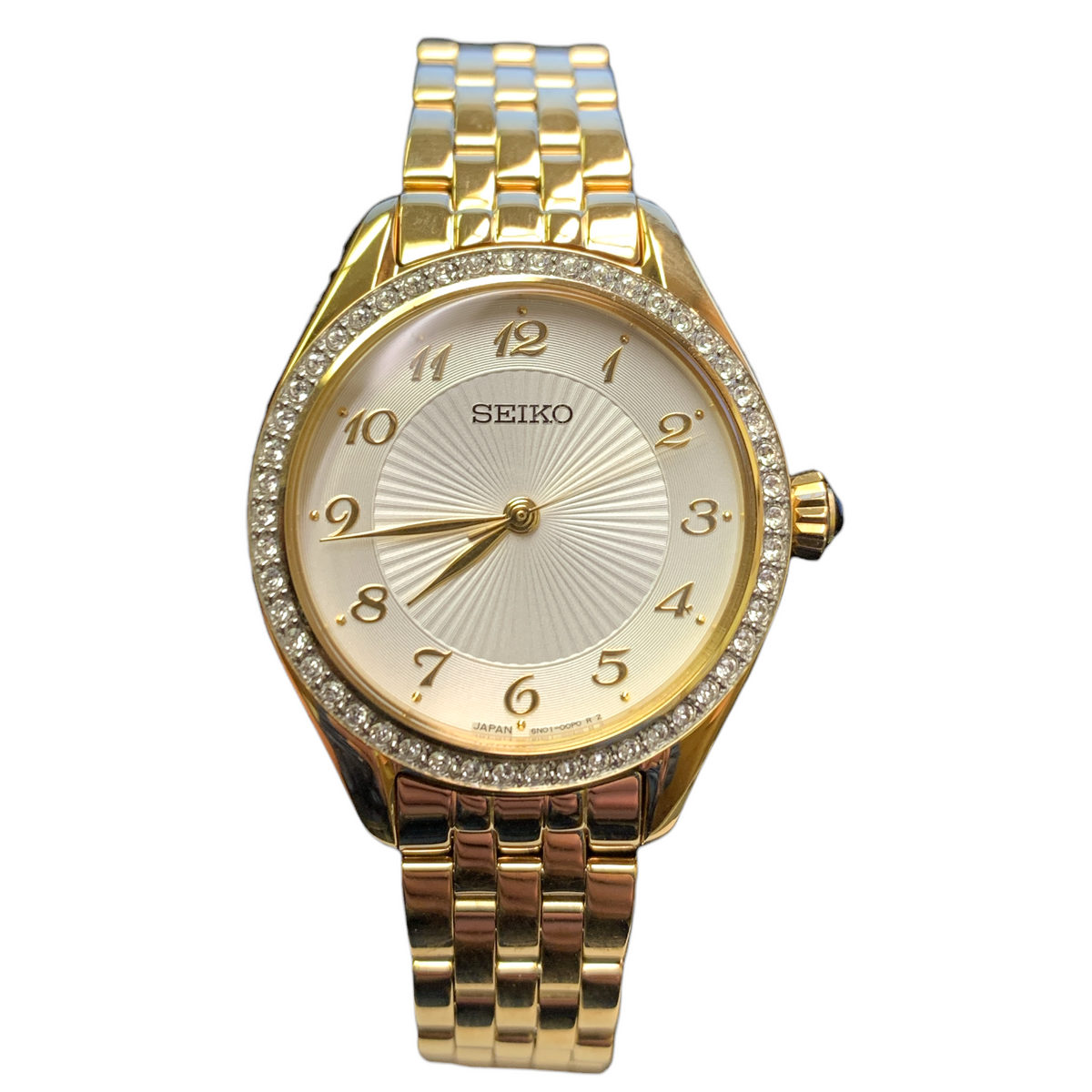 Seiko Essentials Swarovski Crystal Collection SUR394 Women's Gold Fini ...
