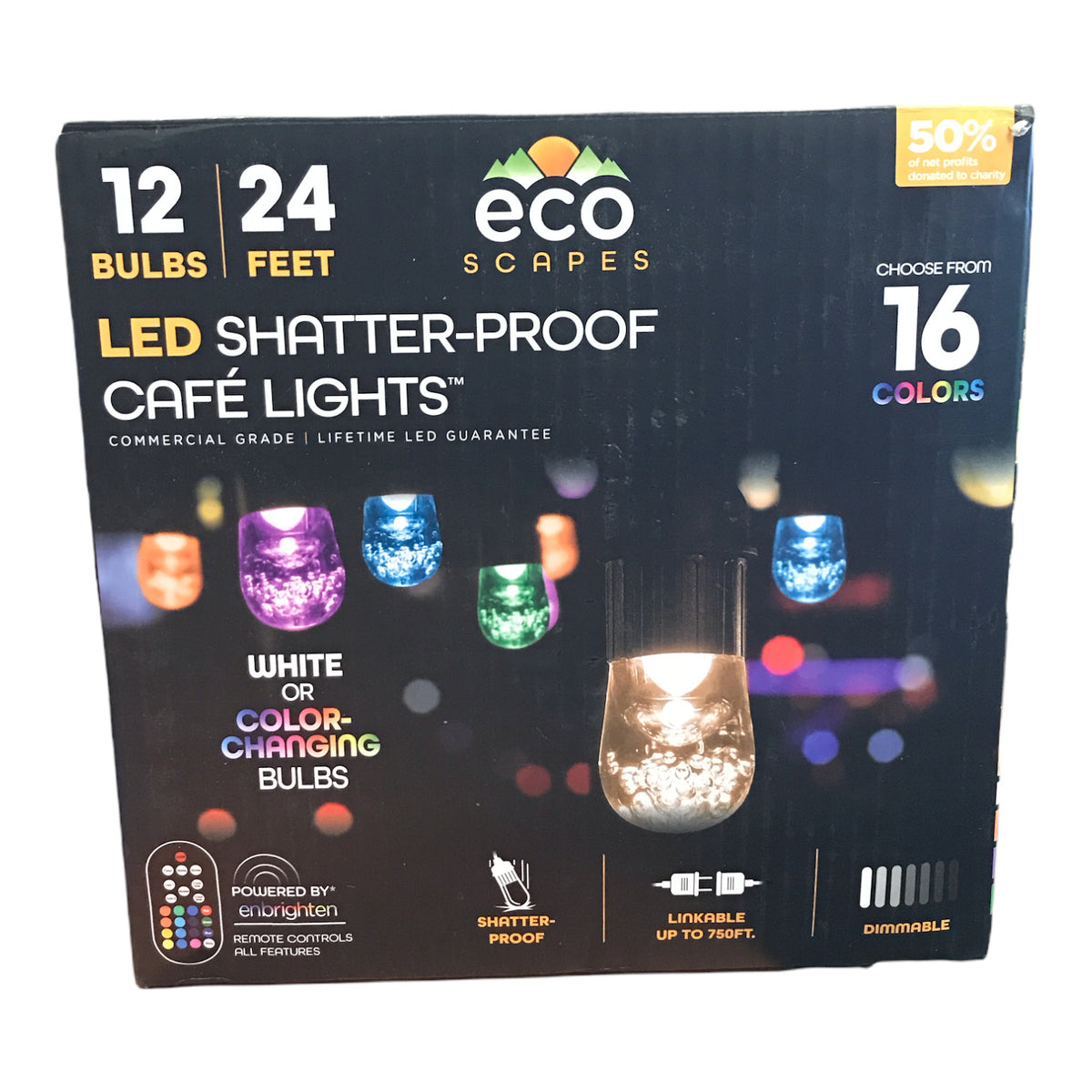 Ecoscapes 24 Color Changing LED Shatterproof Commercial Grade Cafe Lig ...
