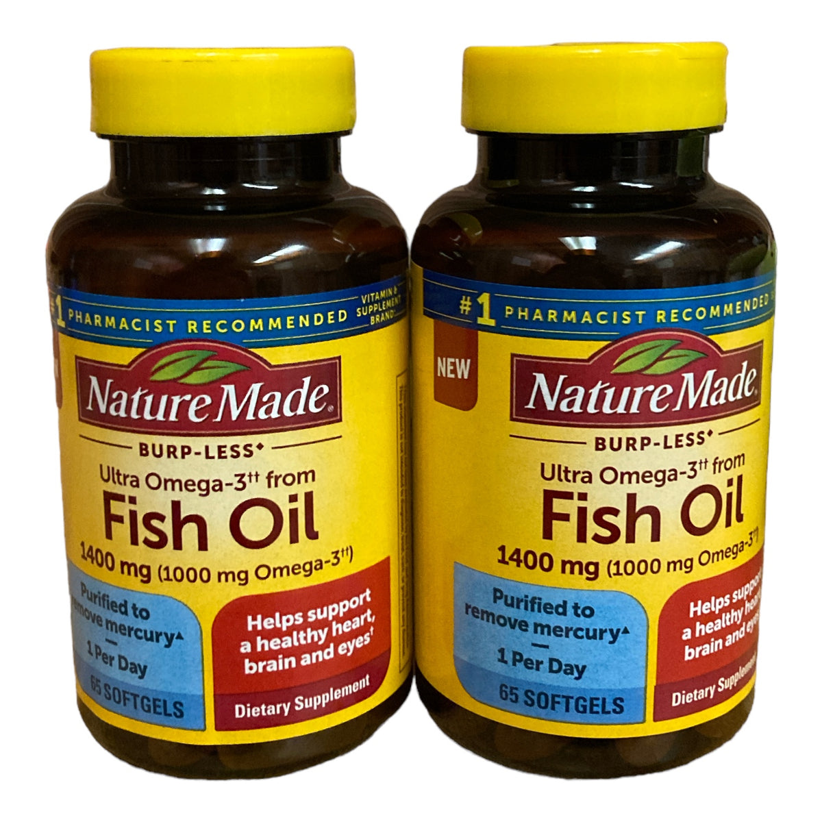 Nature Made Burp-Less Ultra Omega 3 Fish Oil 1400mg Softgels 65 Count, — Ewirelessgear