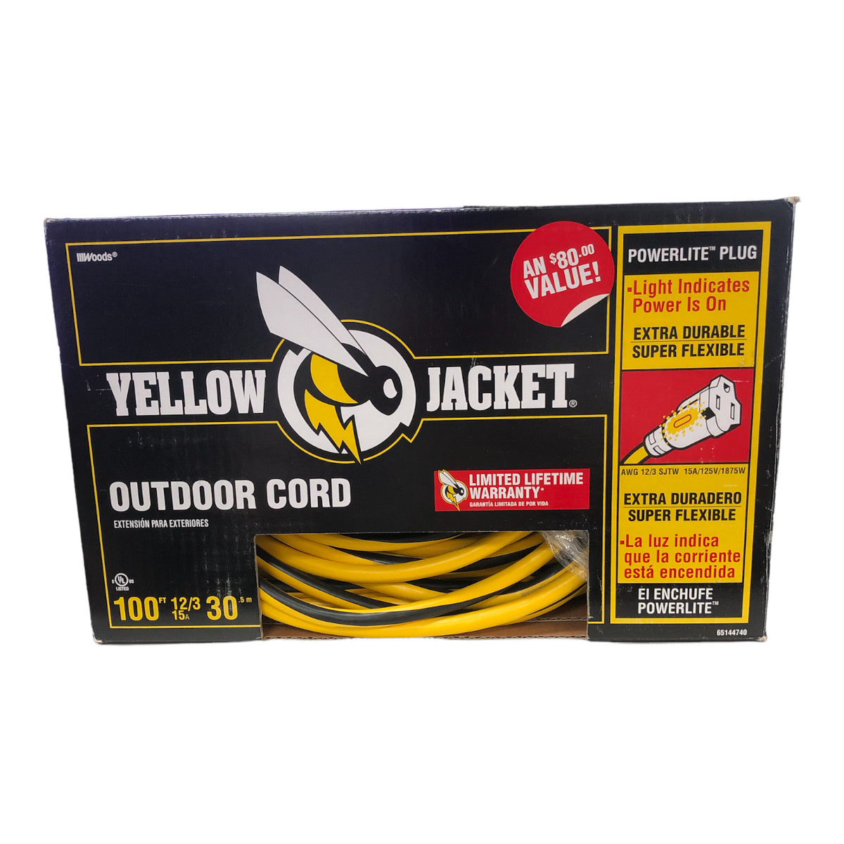 Yellow Jacket 12/3 100ft Yellow Heavy-Duty Premium Contractor Extensio ...