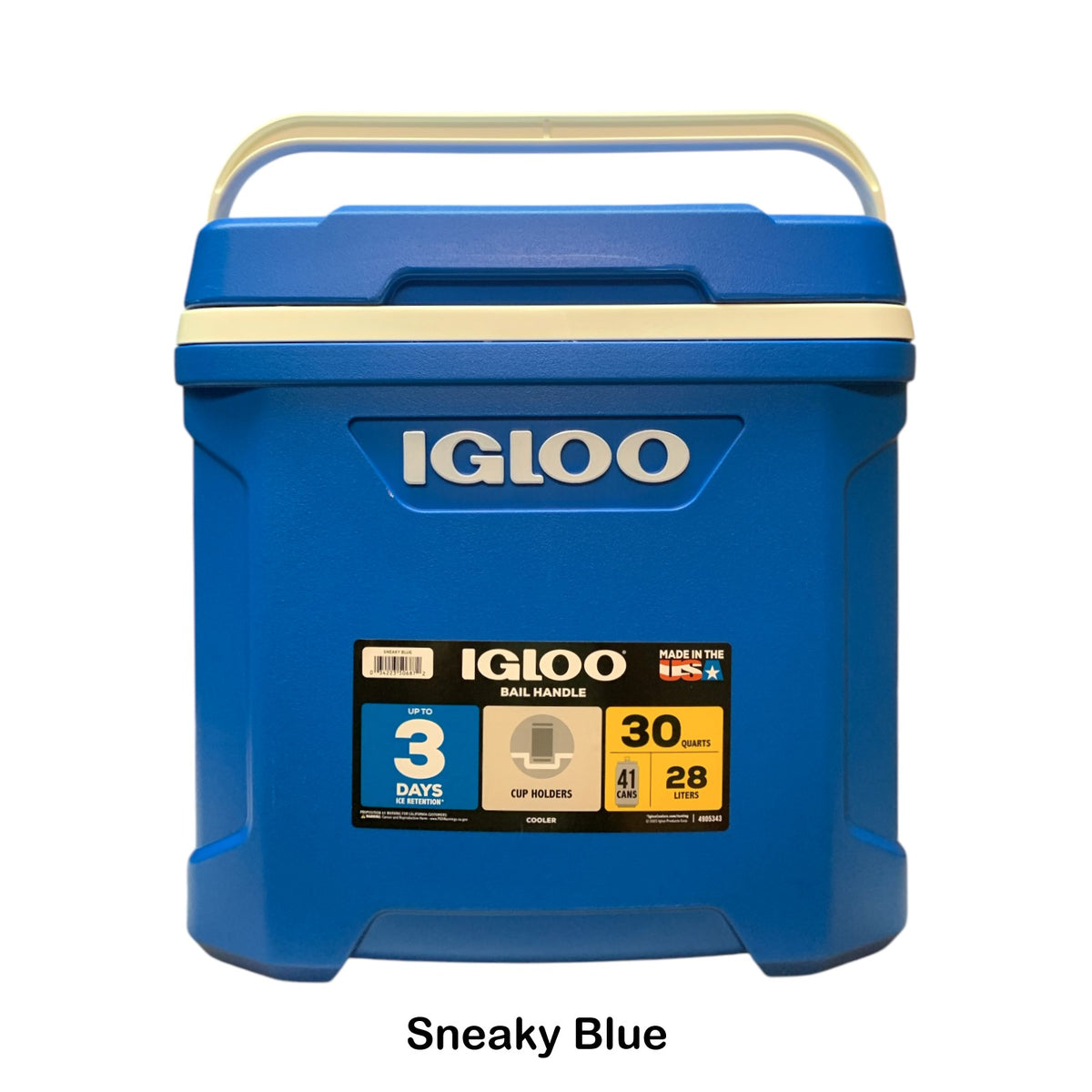 Igloo ECOCOOL Latitude 30 Qt. Cooler with Bail Handle & Cup Holders, 4 ...