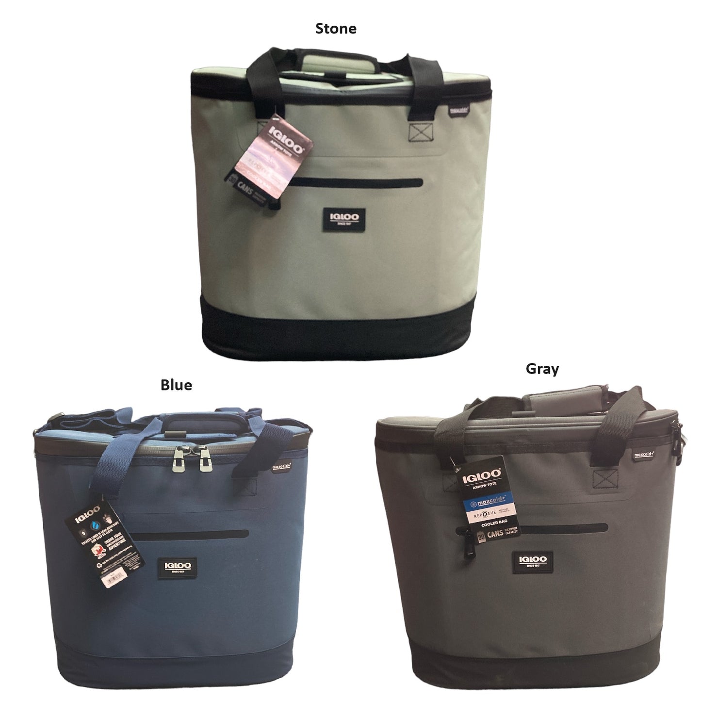 Igloo 30 Can Maxcold+ Fully Insulated Softside Arrow Tote Cooler Bag ...