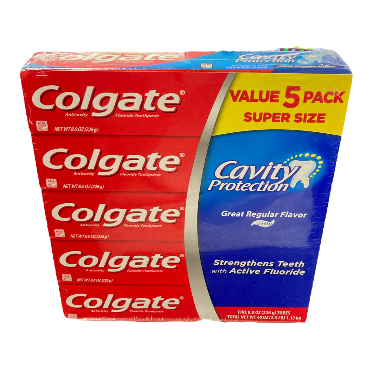 Colgate Cavity Protection Toothpaste w/ Fluoride, Regular Flavor (8 oz ...