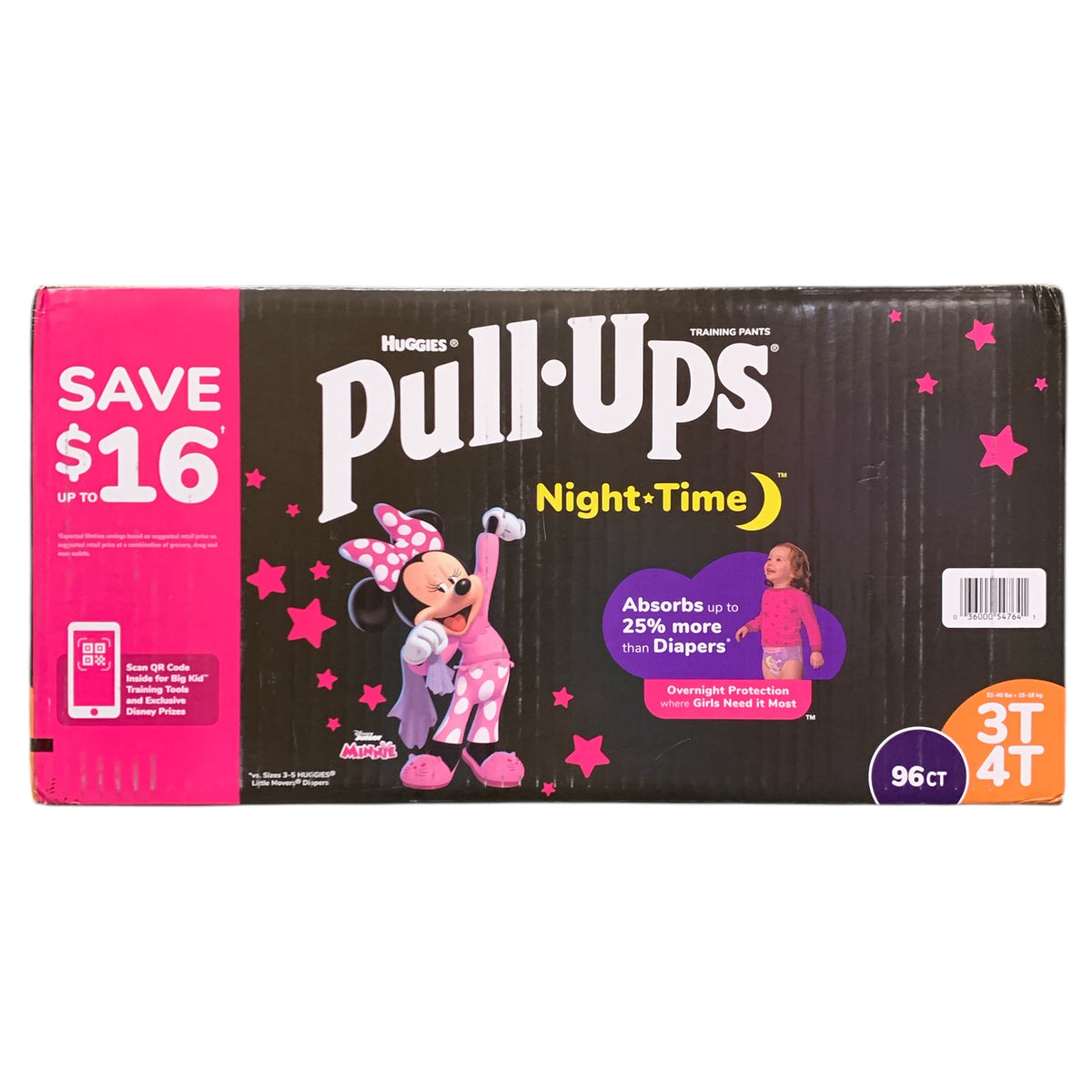 Huggies Pull-Ups Night Time Training Pants, Minnie, Size 3T/4T (32-40l ...