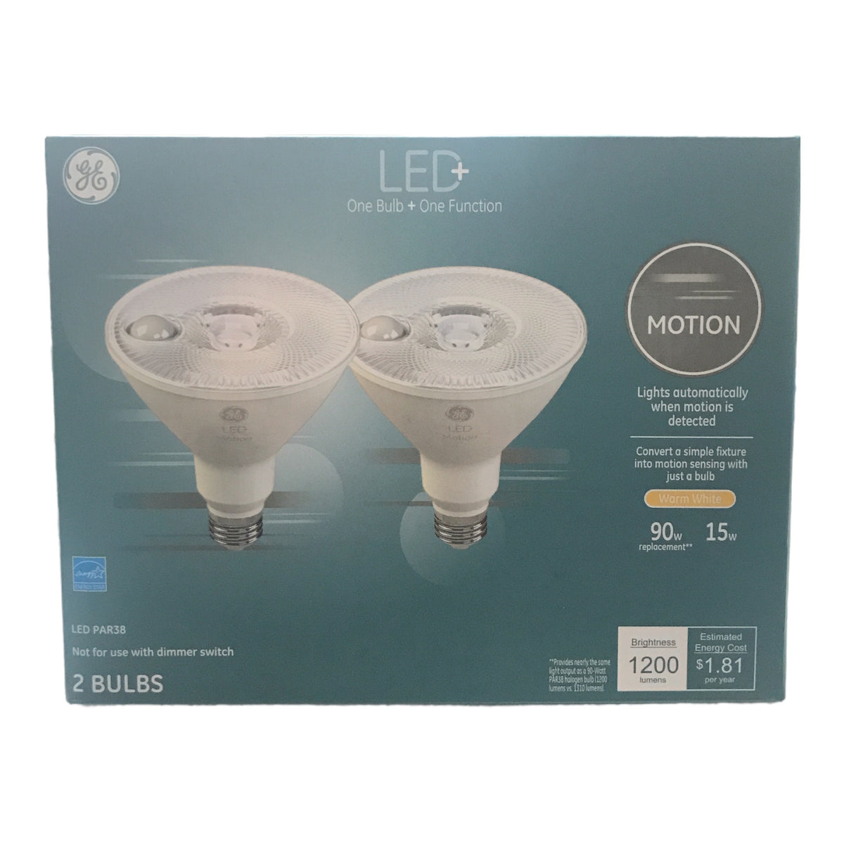 GE LED+ Motion Warm White 90W LED Outdoor Floodlight - PAR38 Bulbs, 2 ...