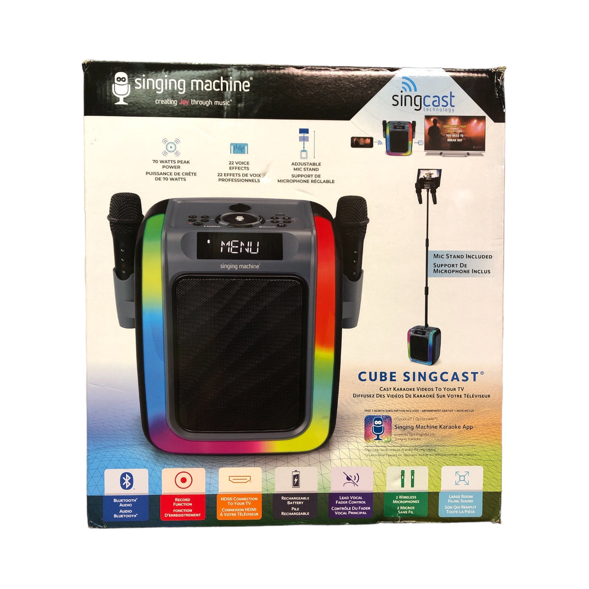 Singing Machine Cube Singcast Home Karaoke Machine with Singcast Techn ...