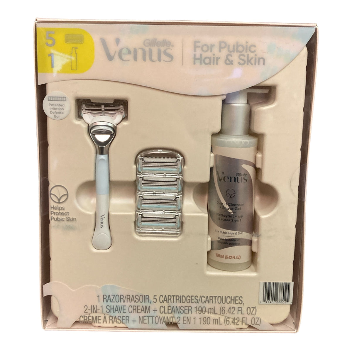 Gillette Venus for Pubic Hair and Skin Shaving Set (5 Cartridges ...