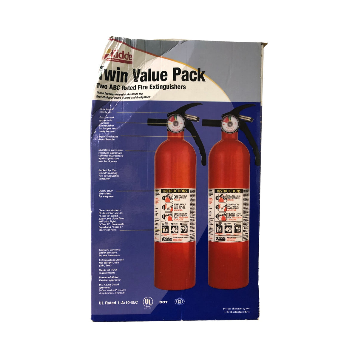 Kidde Fire Extinguisher for Home, ABC Rated Dry Chemical Extinguisher ...