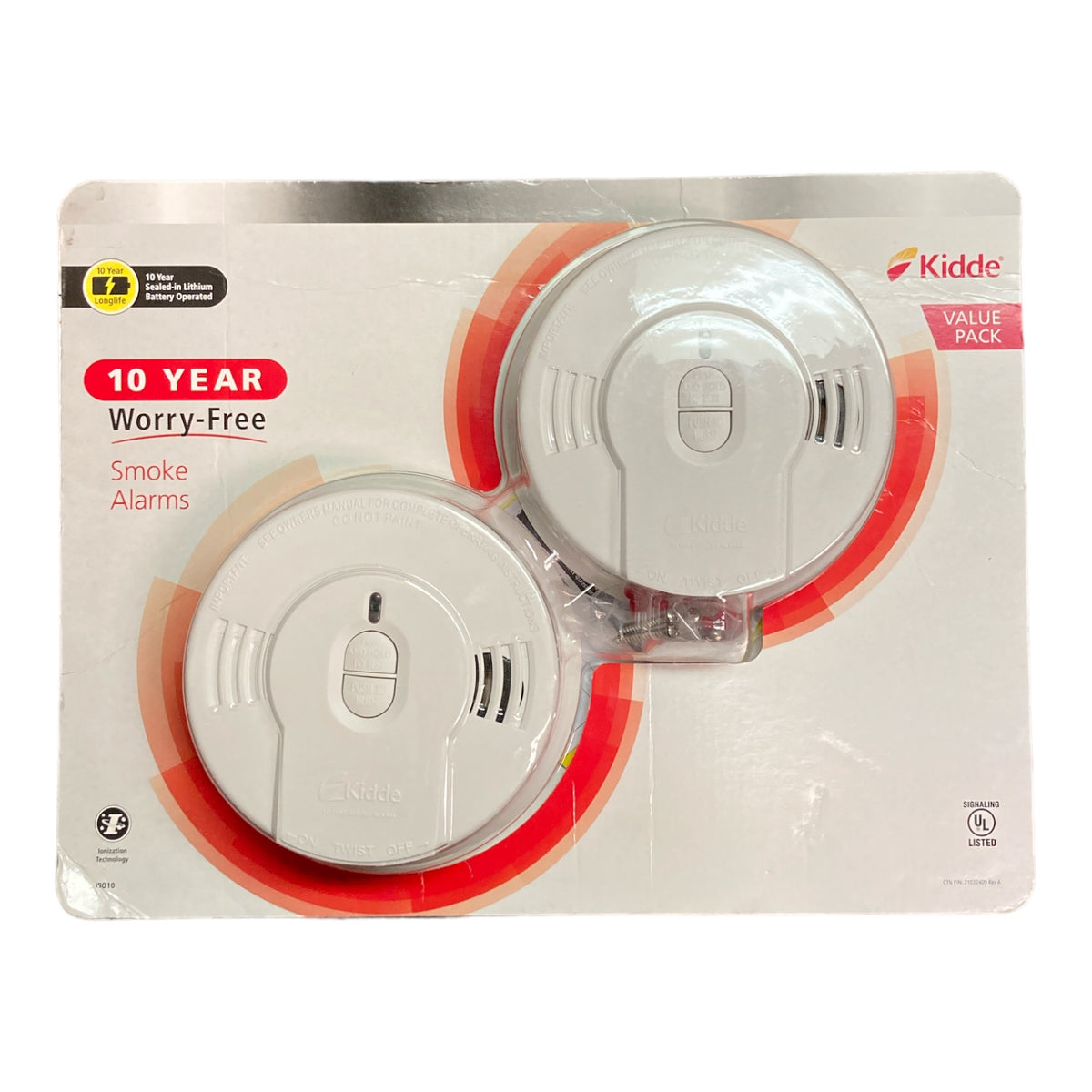 Kidde 10-Year Sealed Battery Smoke Detector & LED Light (2 Pack ...