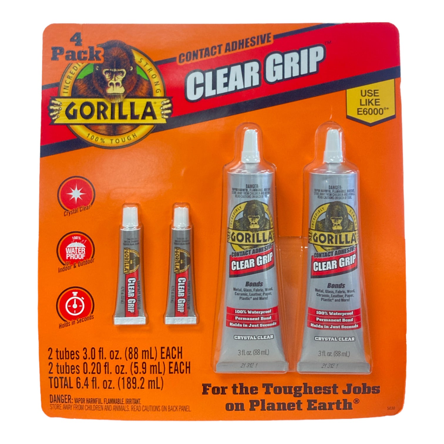 Gorilla Clear Grip Contact Adhesive Crystal Clear Water Proof - 4 Pack ...
