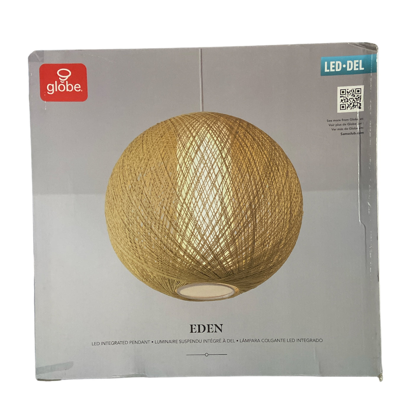 Globe Electric LED Integrated Natural Rattan Pendant, Eden — Ewirelessgear