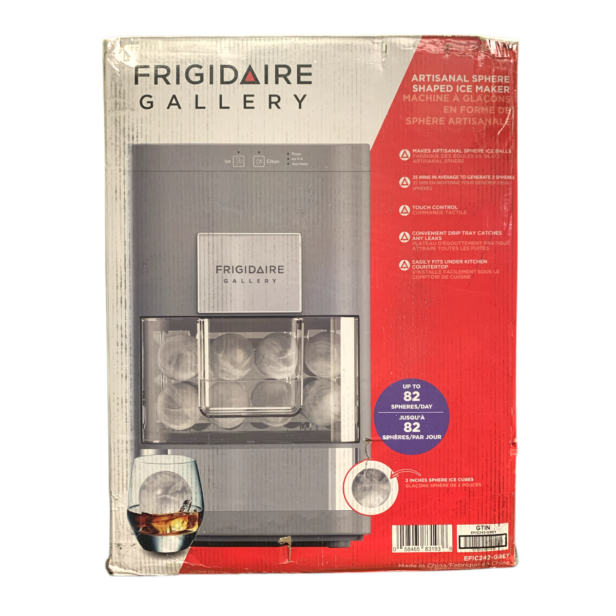 Frigidaire Gallery Artisanal Sphere Shaped Ice Maker, 2" Round Spheres ...