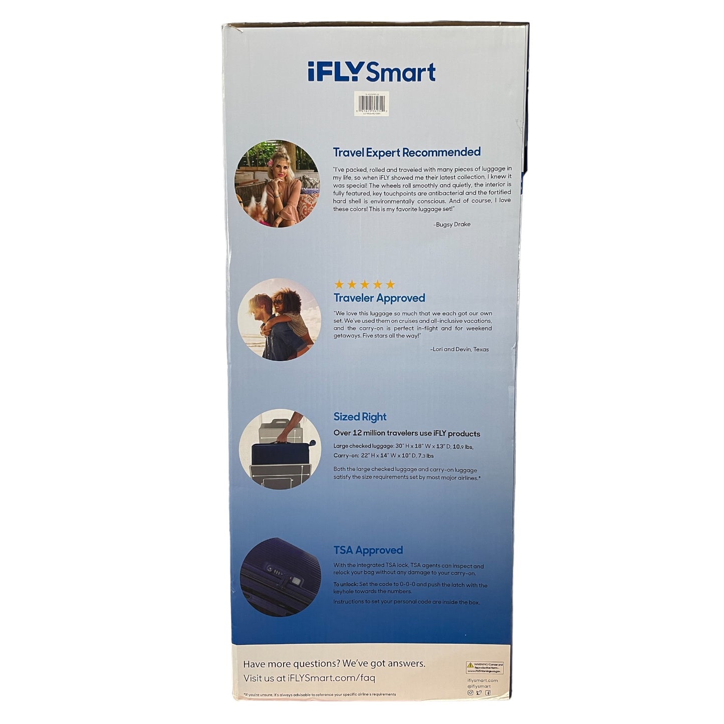 iFLY Smart Future Collection 2-Piece Antibacterial Travel Set, Navy ...