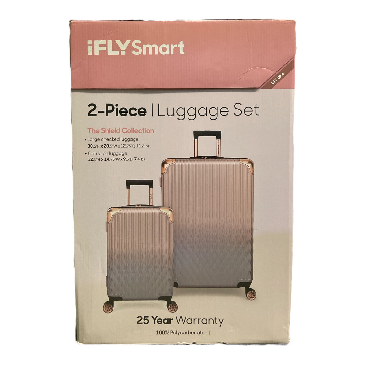 iFLY Smart Shield Collection Antibacterial Travel Set, 2 Piece, Rose G ...
