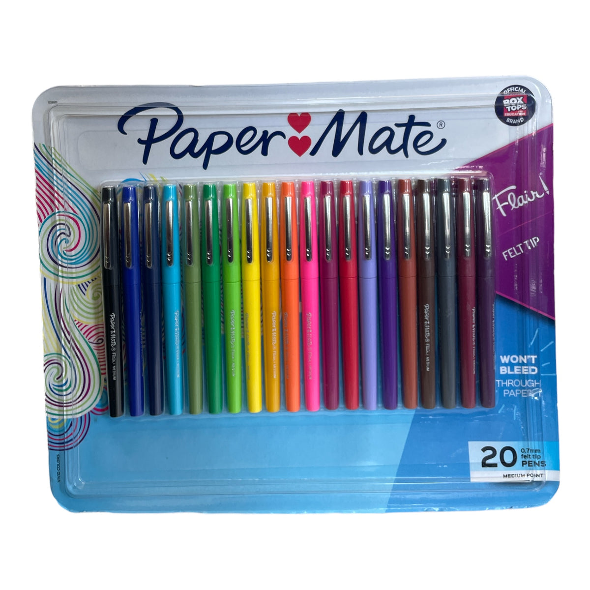 Paper Mate Flair Pens, Assorted Colors, Pack of 20 - Won't Bleed Throu ...