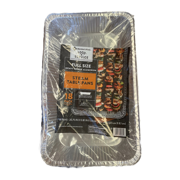 Member's Mark Aluminum Steam Table Pans, Full Size, 18 Count ...