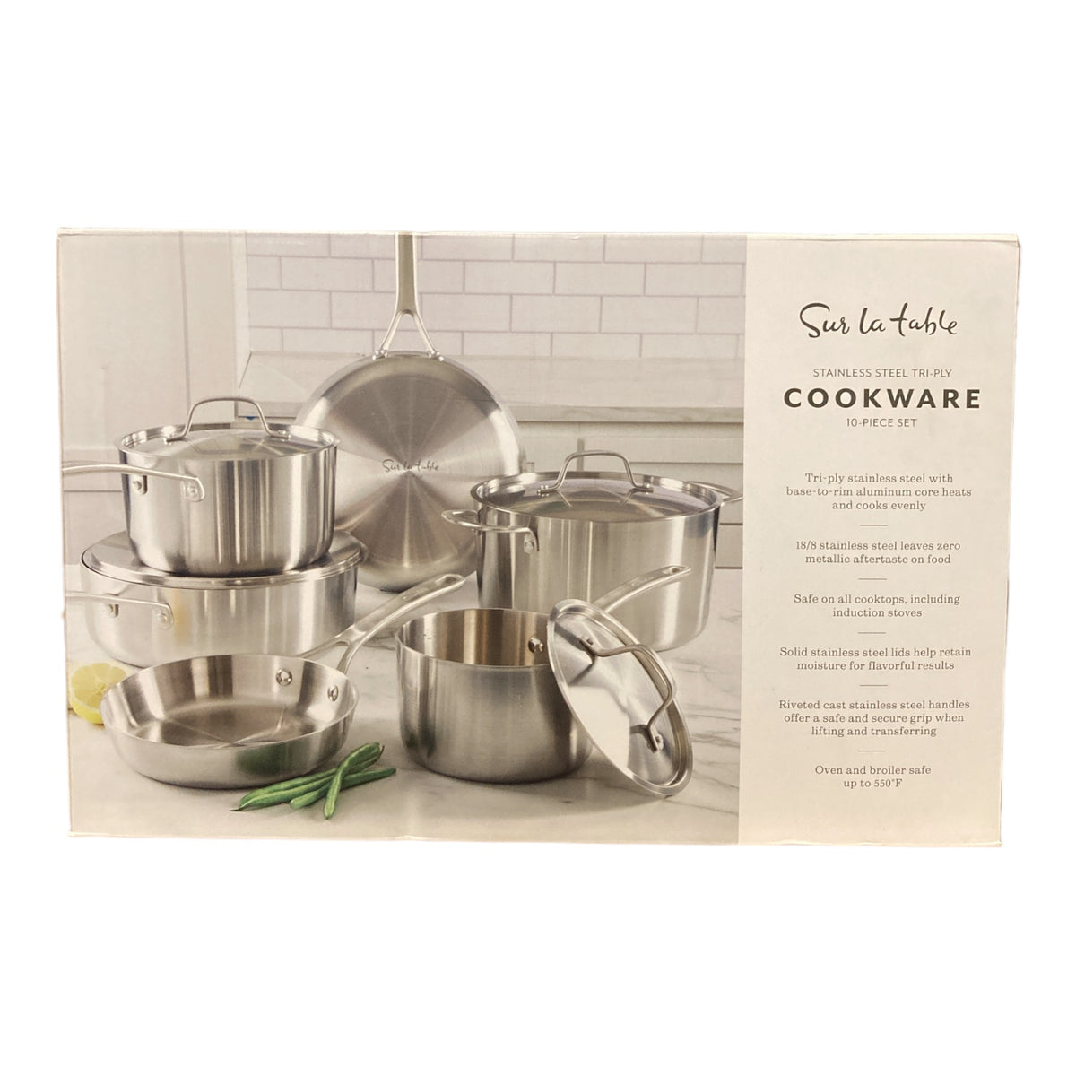 Sur La Table Signature Stainless Steel 10-Piece Cookware Set ...