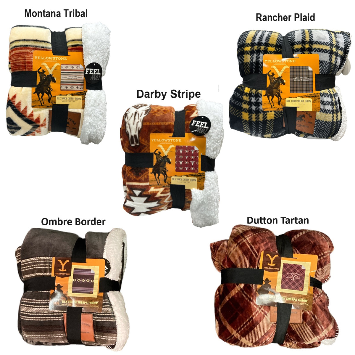 Yellowstone Authentic Merch Silk Touch Reversible Sherpa Throw, 60" x ...