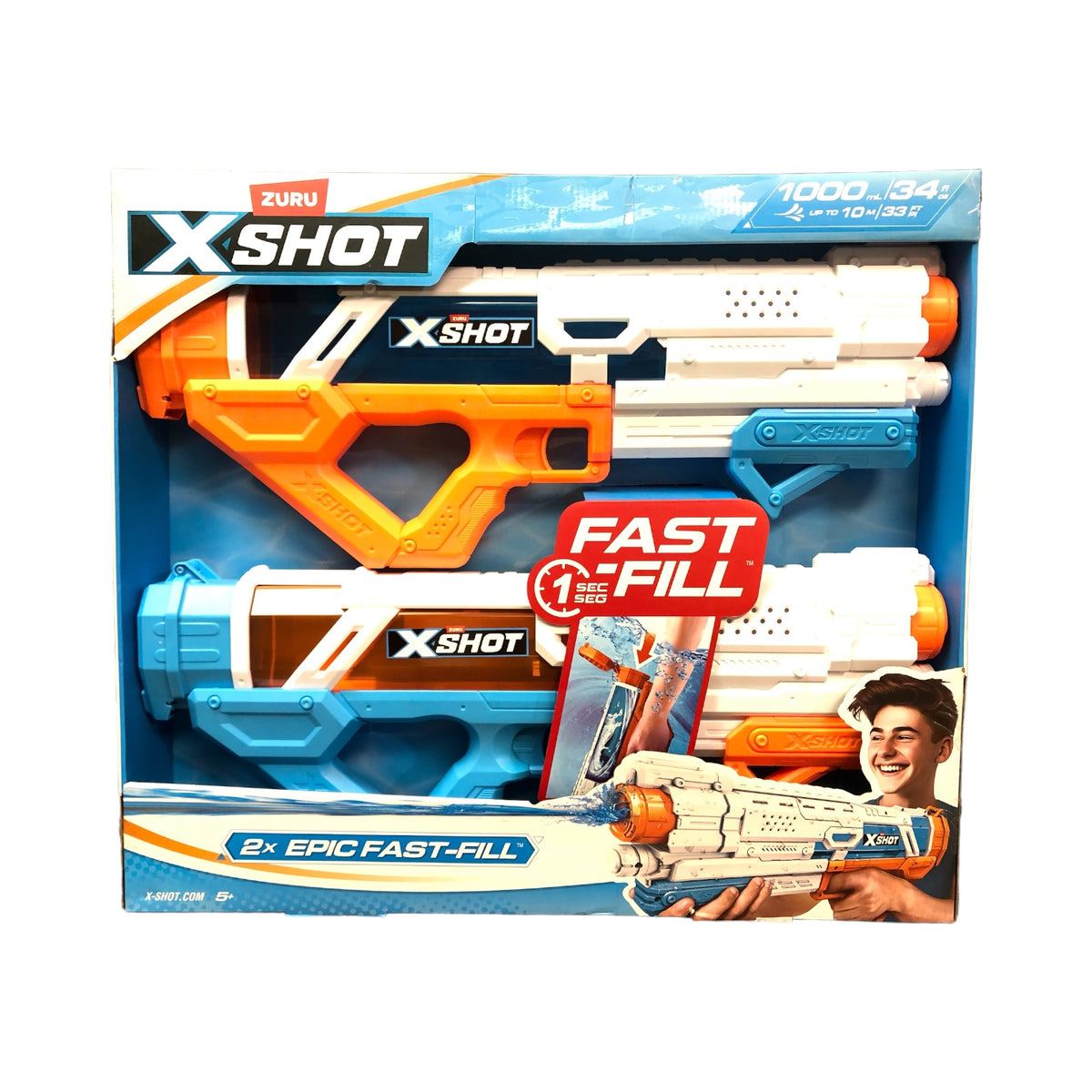 Zuru X Shot Fast Fill Water Blasters, 2x Epic Fast Fill, 10m Range ...