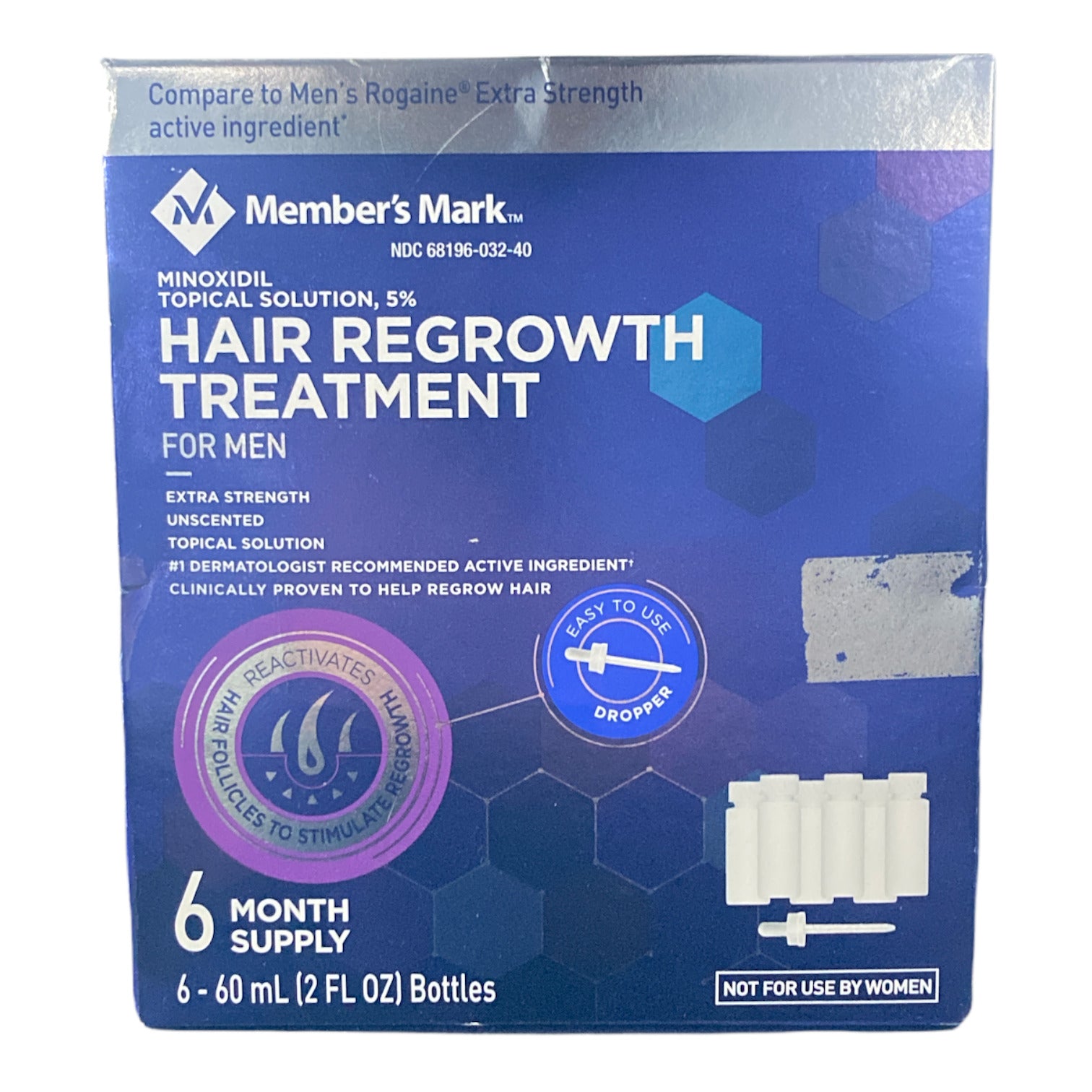 Member's Mark Hair Regrowth Treatment for Men- 2 fl. oz, 6ct, Exp 02/2 ...