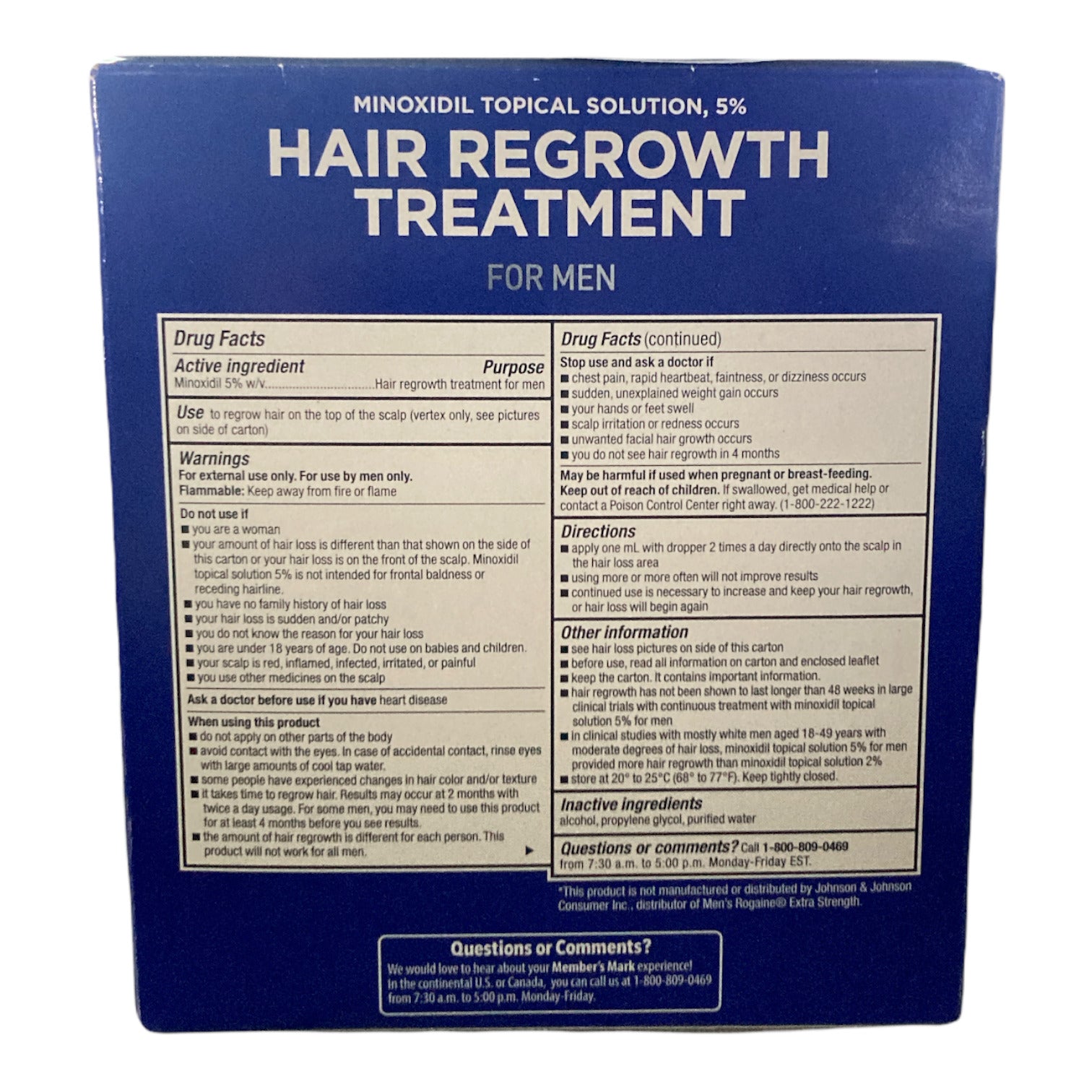 Member's Mark Hair Regrowth Treatment for Men- 2 fl. oz, 6ct, Exp 02/2 ...