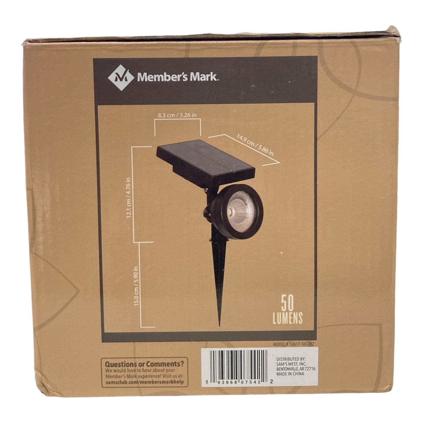 Member's Mark 2-Piece LED Solar Spot Lights, Oil-Rubbed Bronze ...
