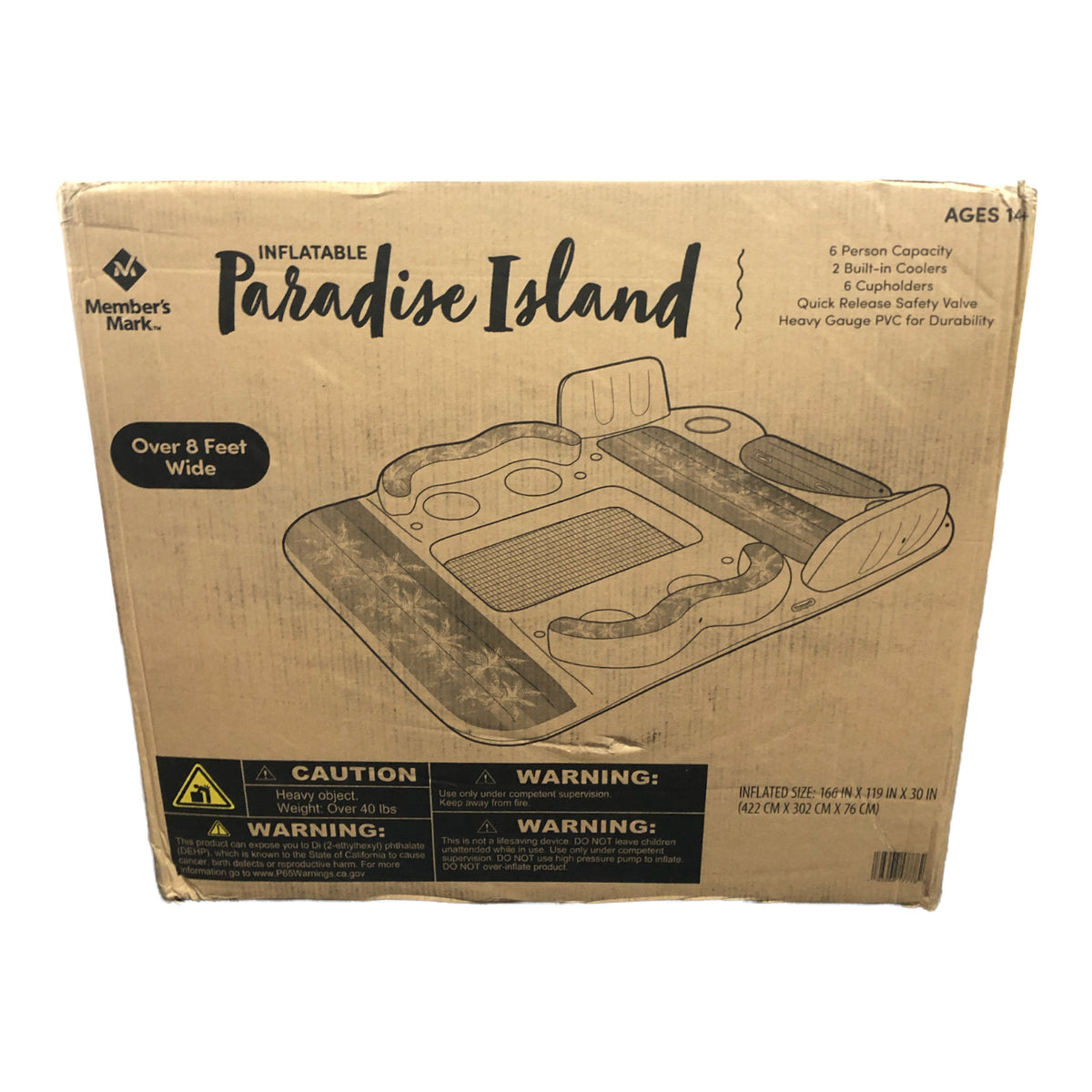 Member's Mark 6 Person Paradise Island Float with 2 Built-in Coolers ...