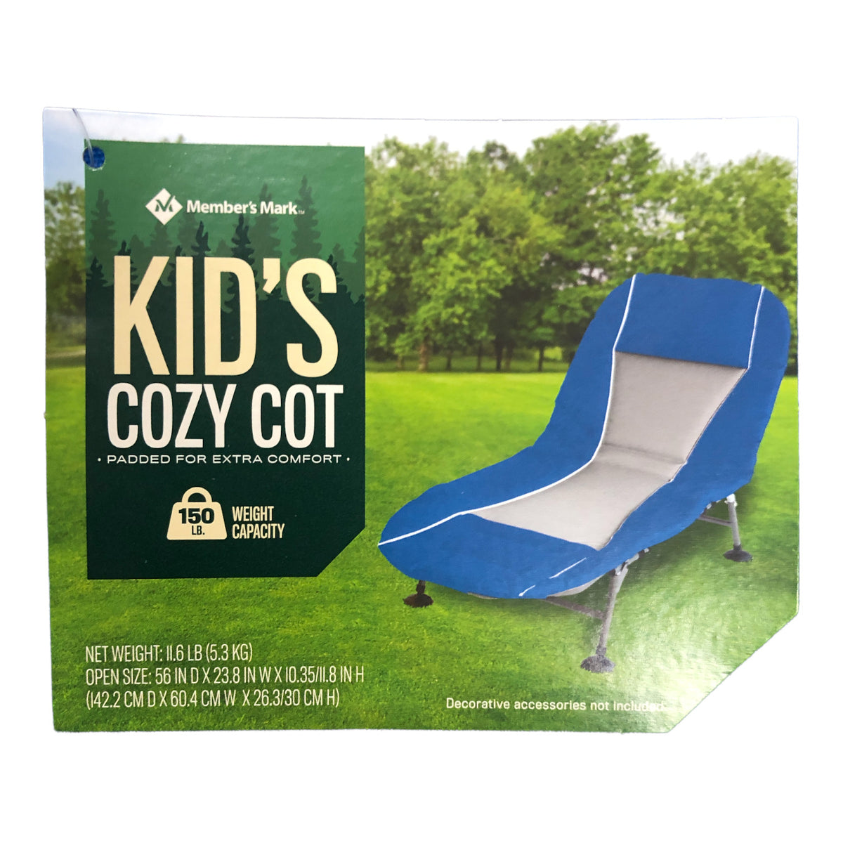 Member's Mark Kids' Cozy Cot & Lounge, Blue — Ewirelessgear