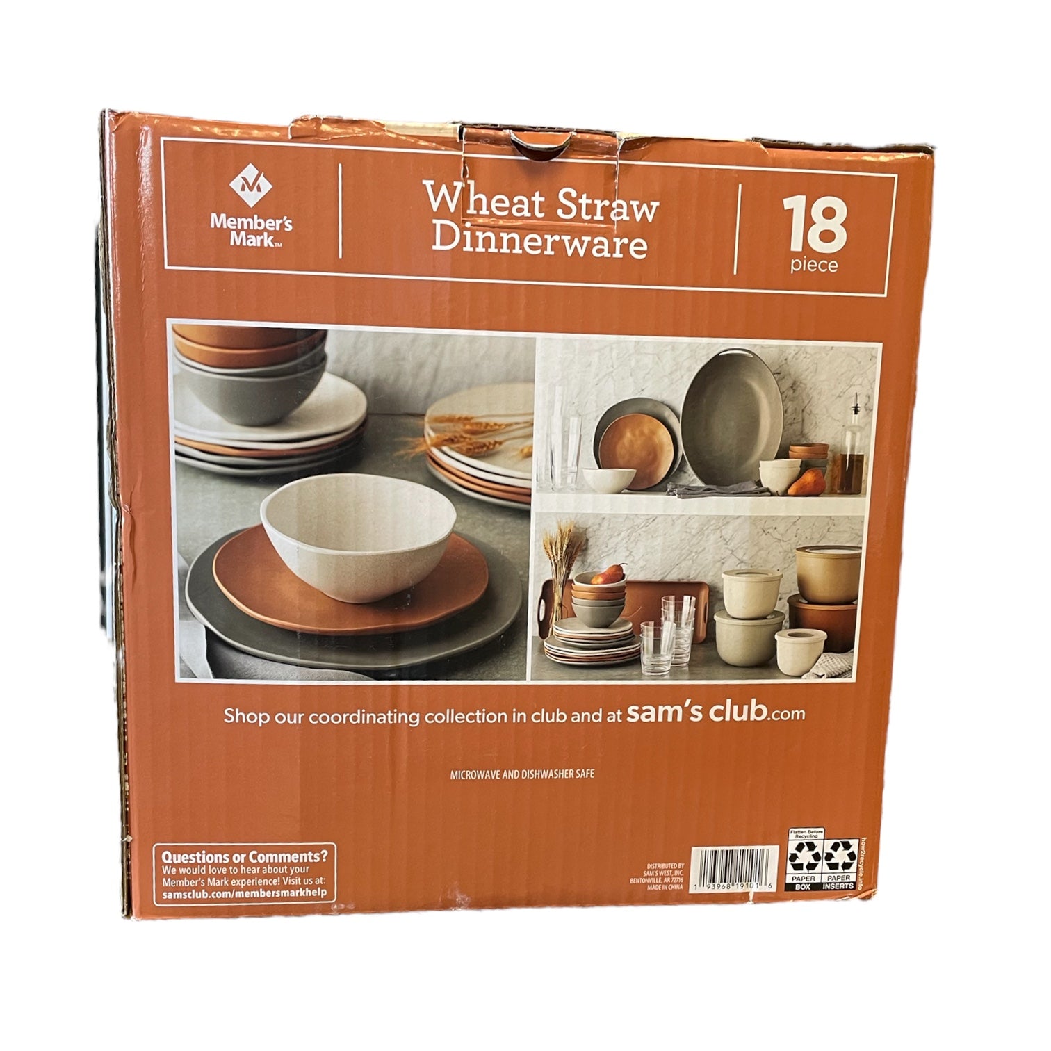 Member's Mark 18 Piece Break Resistant Wheat Straw Dinnerware Set, Neu ...