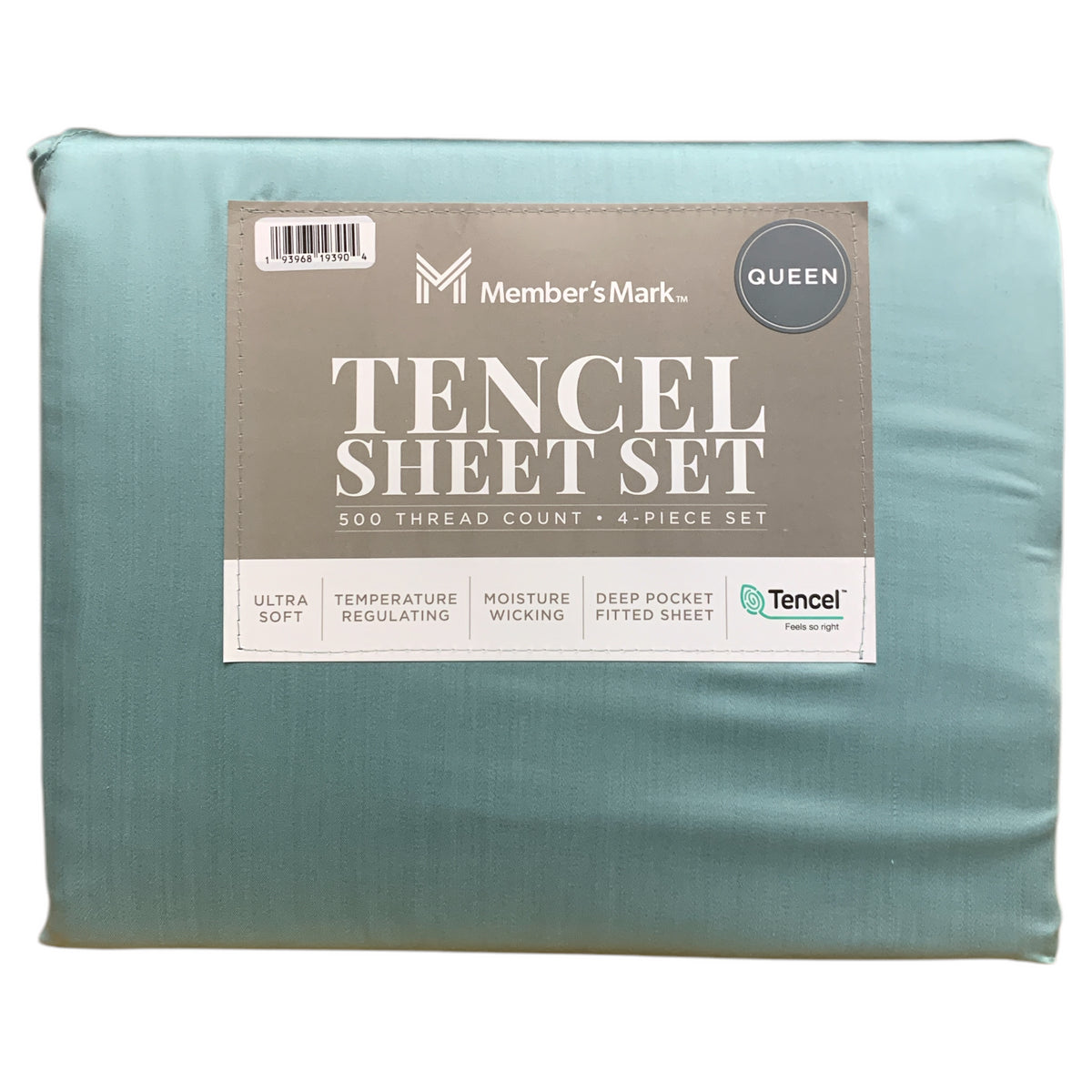 Member's Mark Tencel 500 Thread Count Sheet Set, Queen, Aquifer ...