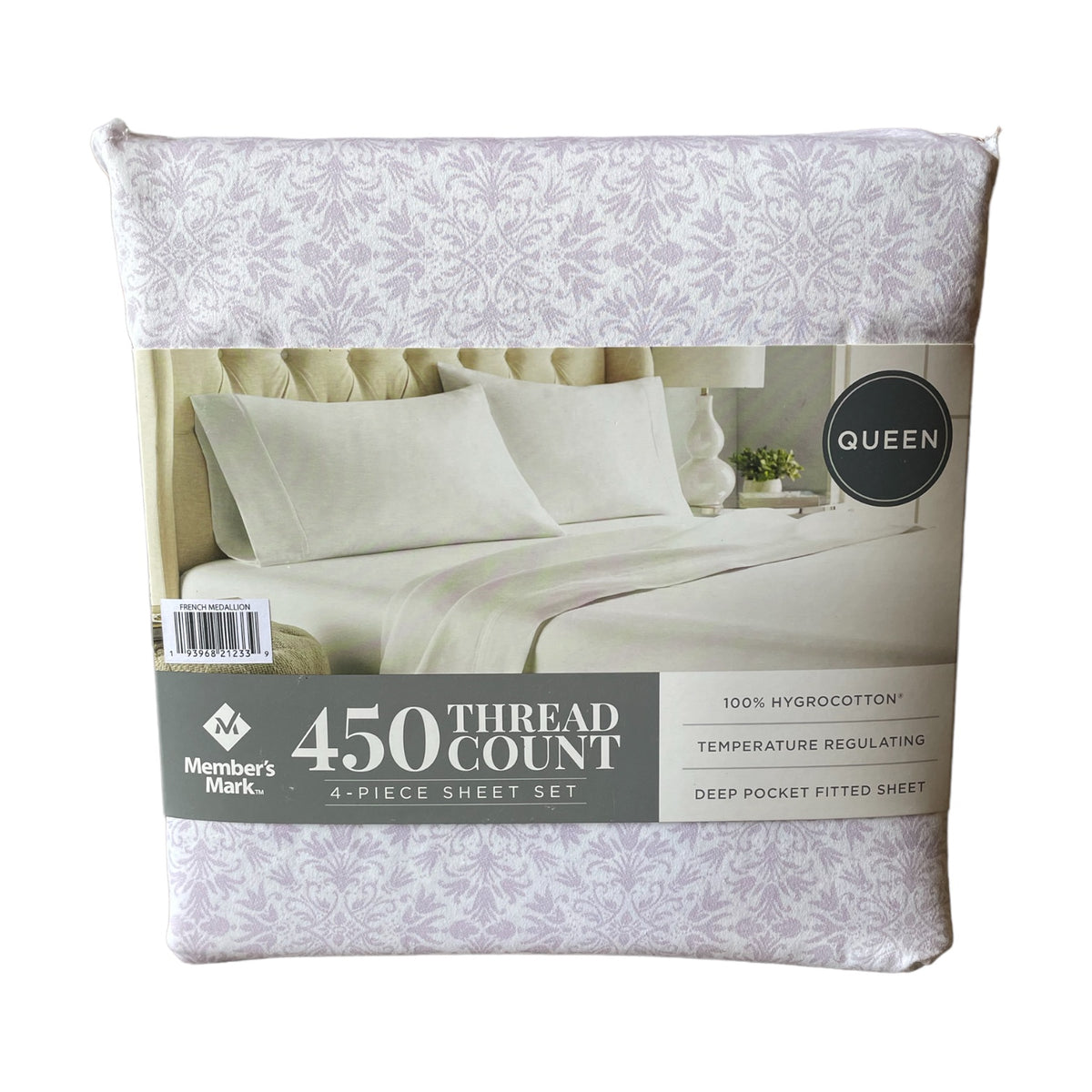 Member's Mark 450 Thread Ct 4 Pc Deep Pocket Sheet Set, French Medalli ...