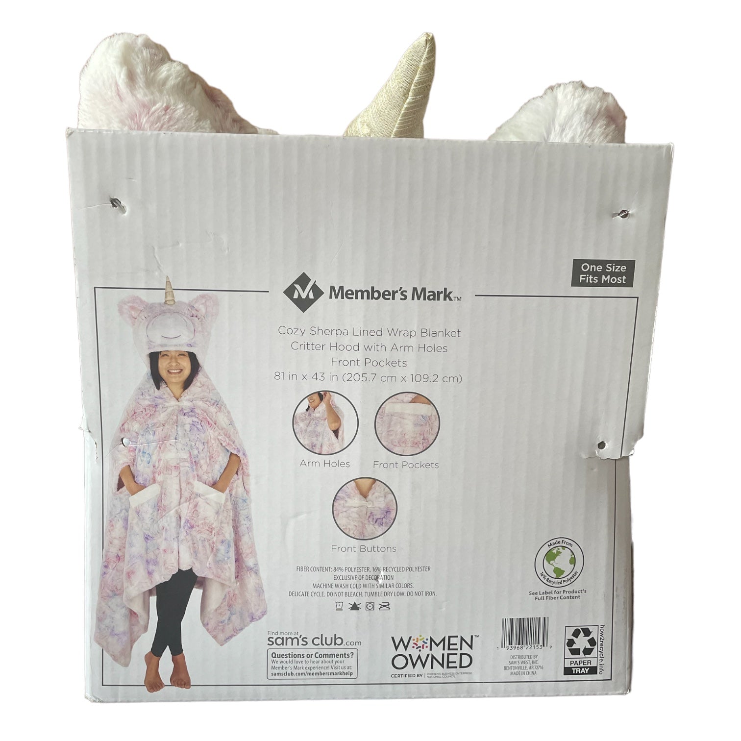 Member's Mark Cozy Critter Blanket Wrap, Unicorn – Ewirelessgear