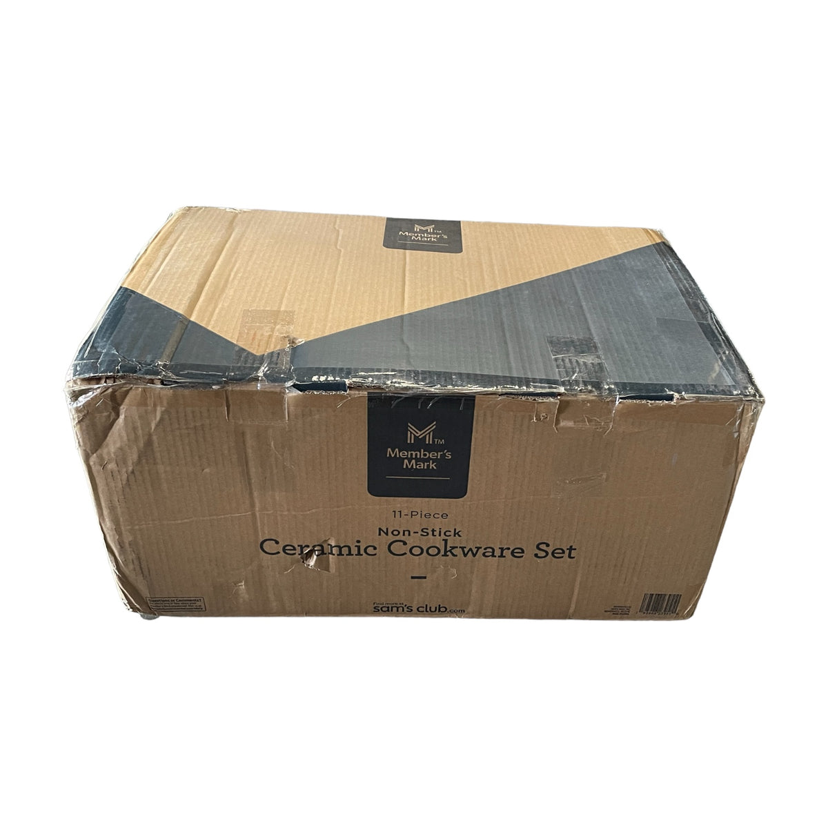 Member's Mark 11-Piece Modern Ceramic Cookware Set, Black and Gold ...