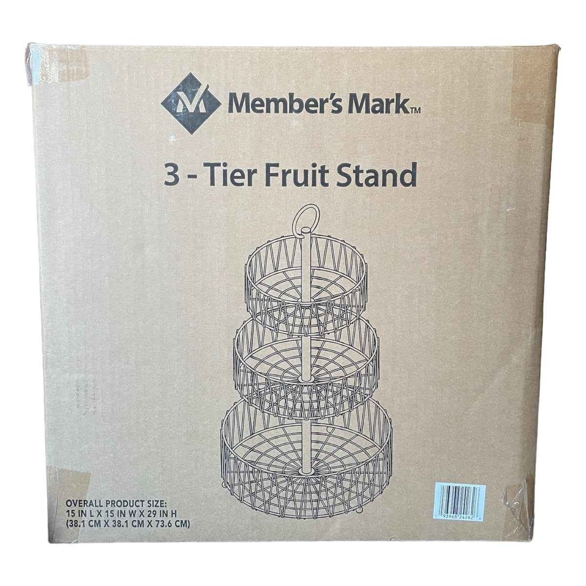 Member's Mark 3 Tiered Wrought Iron Round Fruit Stand, 15"L x 15"W x 2 ...