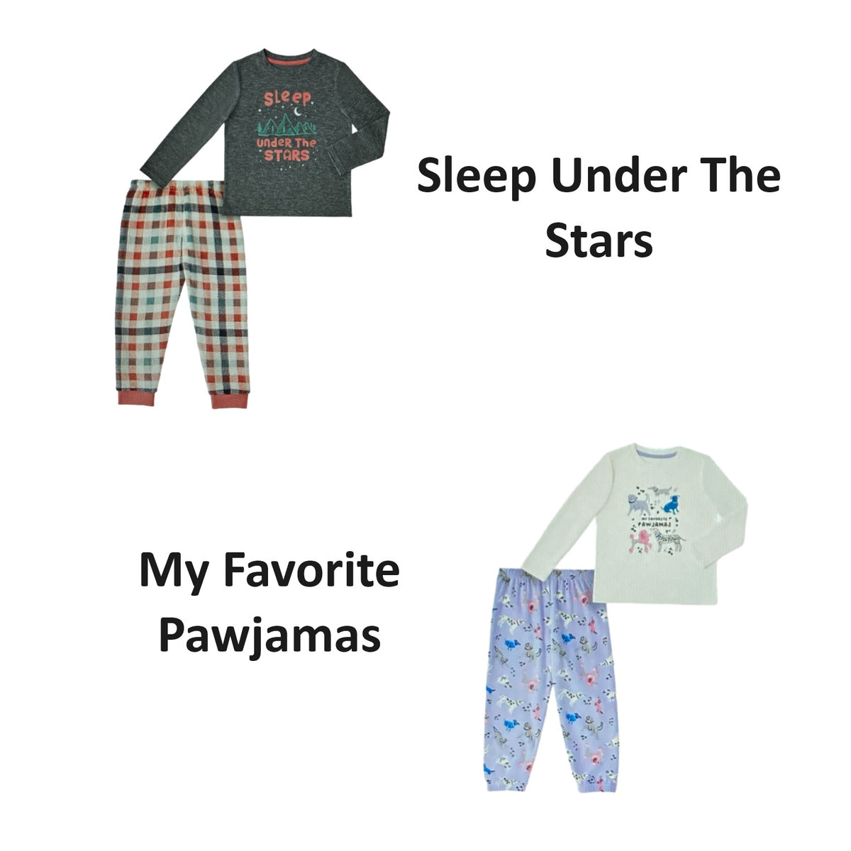 Member's Mark Girl's 2 Piece Cozy Easy Pull On Fleece Pajama Set ...
