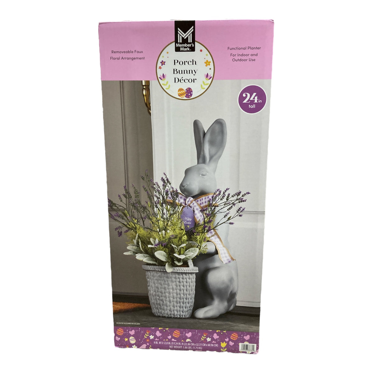 Member's Mark 24" Porch Bunny Easter Decor Indoor and Outdoor Use ...