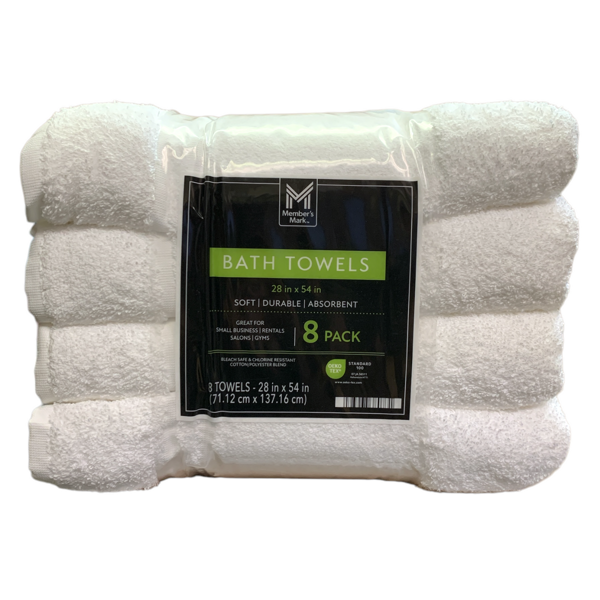 Member's Mark Commercial-Grade Hospitality Bath Towels, 8-Pack, White ...