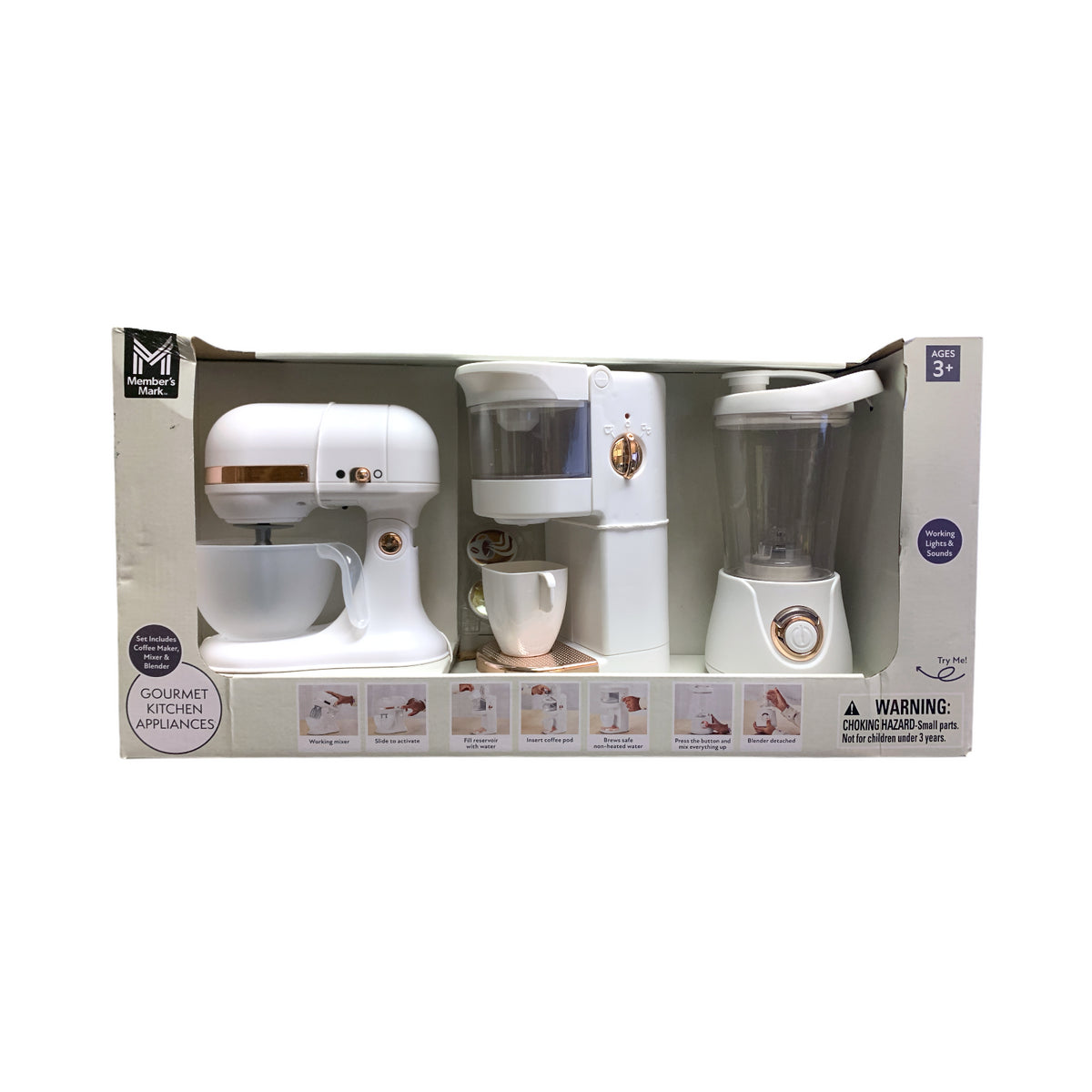 Member's Mark 3-Piece Gourmet Kitchen Appliances Playset, Ages 3+, (Wh ...