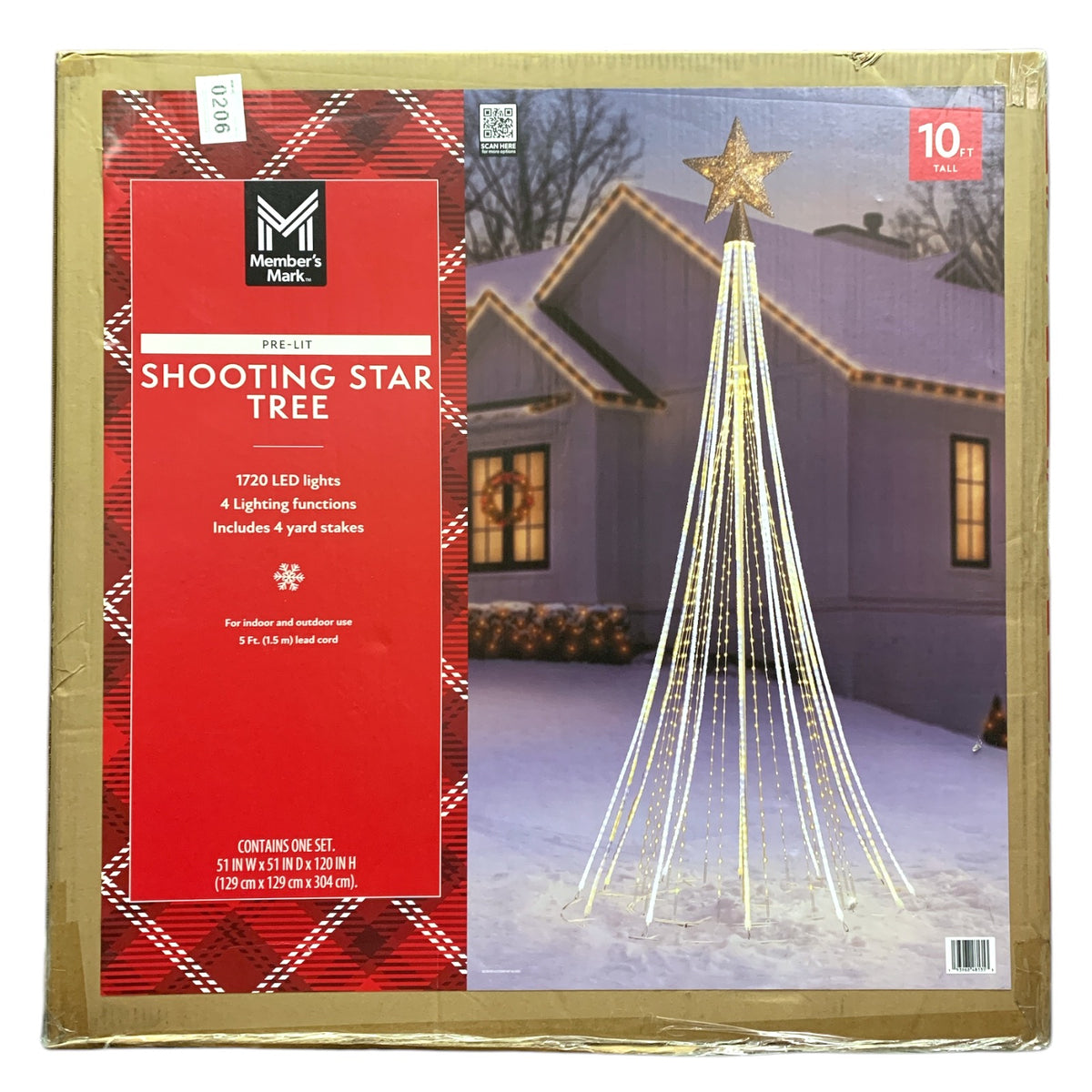 Member's Mark Pre-Lit Shooting Star Tree, 10-Foot Tall, (Warm White/Co ...