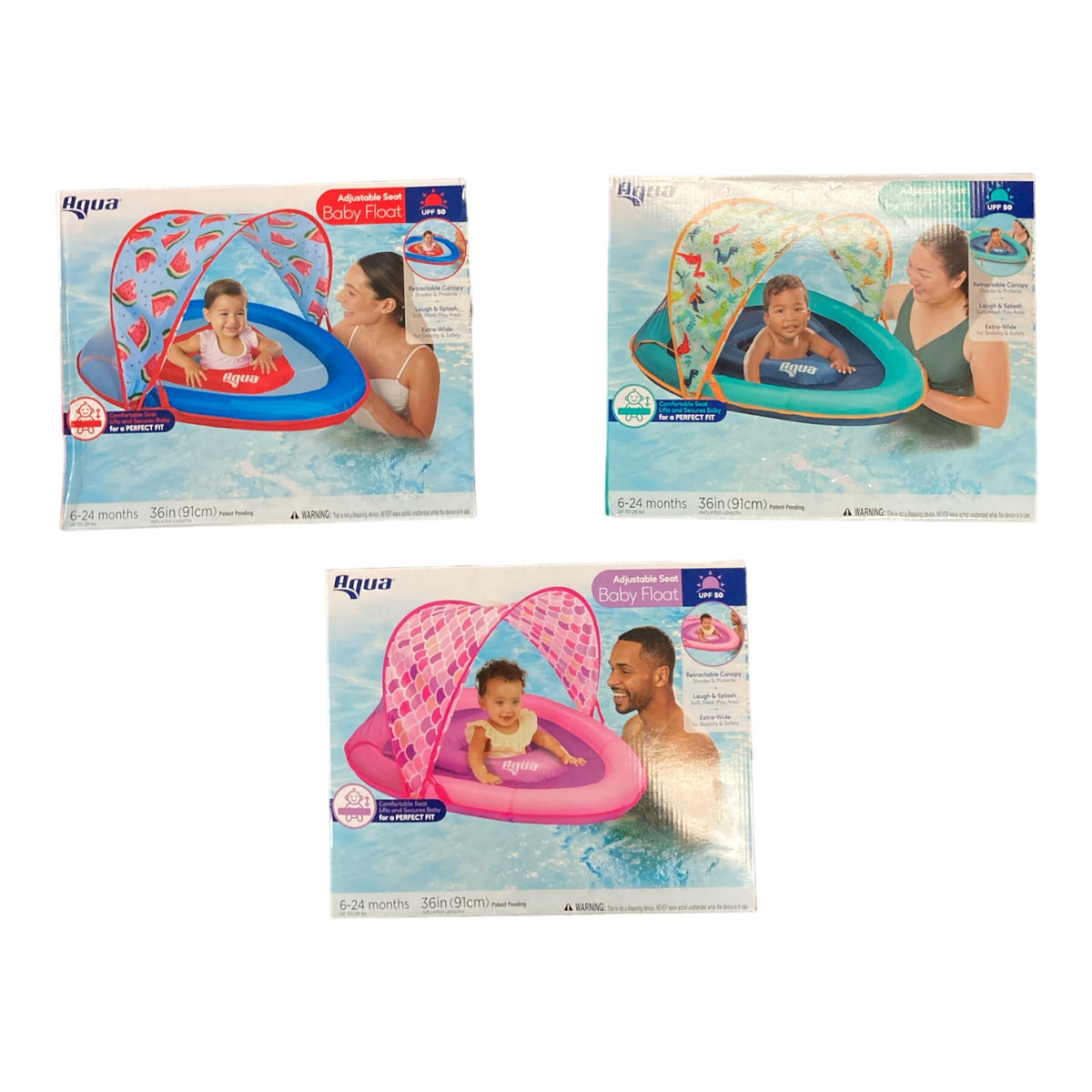 Aqua Splash And Play Adjustable Seat Baby Float with Retractable Canop ...