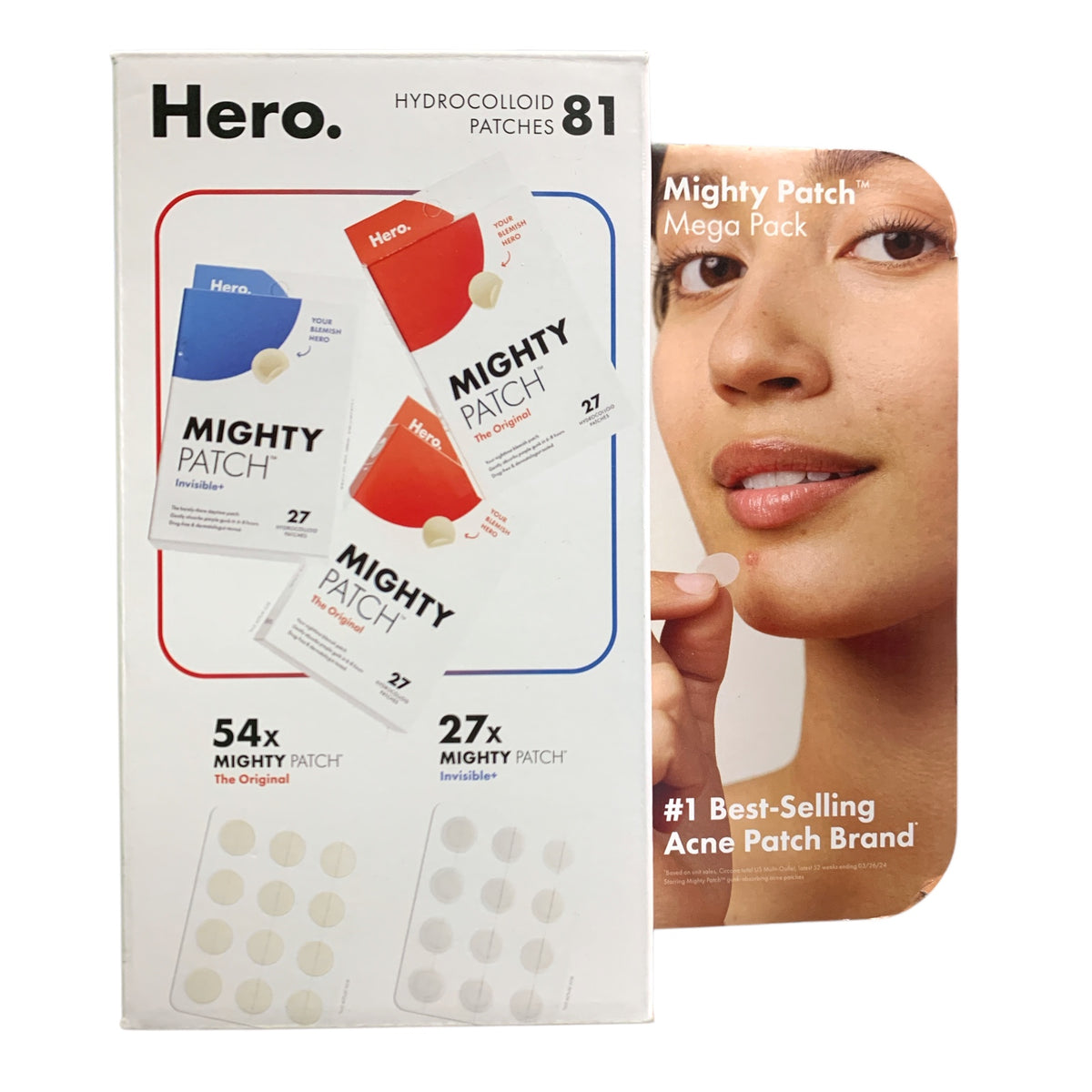 Hero. Cosmetic Mighty Patch Mega Pack, 81ct Hydrocolloid Acne Patches ...