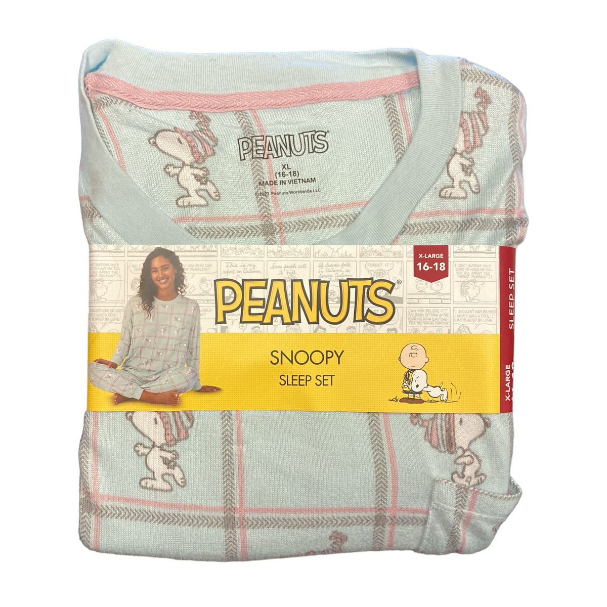 Peanuts Women's Long Sleeve and Pant Knit Character Pajama Set ...