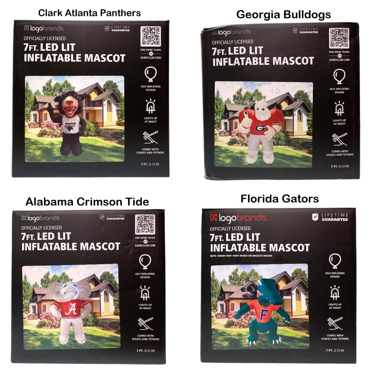 Logo Brands Officially Licensed NCAA 7ft. LED Inflatable Mascot Yard D ...